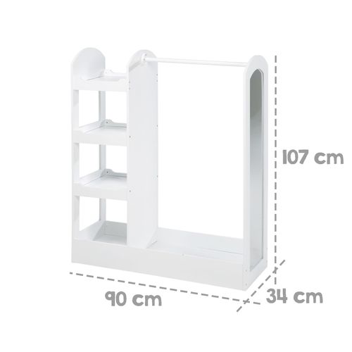 Dressing Bébé Avec Étagère, Penderie Et Miroir En Bois Laqué Blanc ...