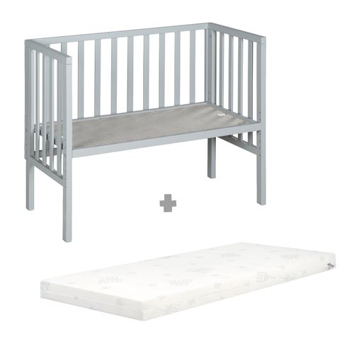 Lit Cododo 45 X 90 Avec Matelas Respirant Et Barrière En Toile - Gris ...
