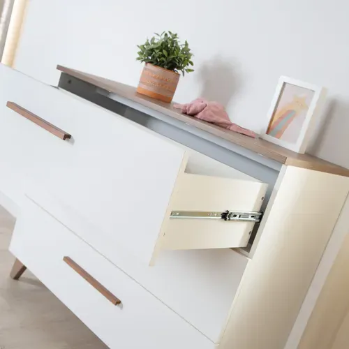 Commode à Langer Ole - Plan Amovible - Poignées + Pieds En Bois Massif ...
