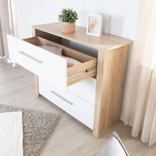Commode à Langer Malo Avec Poignées Métalliques - Plan Amovible - Effet ...