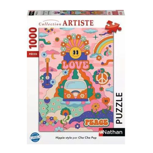 Puzzle 1000 Pièces Nathan - Hippie Cha Cha Pop Pour Les Amoureux De Puzzles - BUT