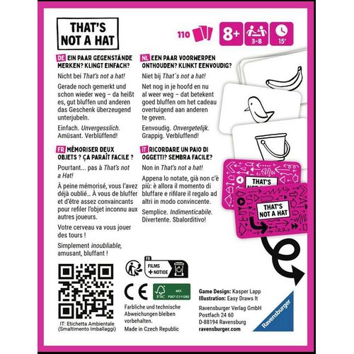 That S Not à Hat Jeu D Ambiance Multilingue Francais Inclus - BUT