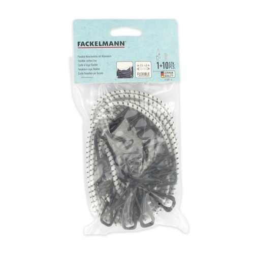 Fil à Linge Extensible 2,5 à 4,5 M Fackelmann Tecno - Séchoir et pince ...