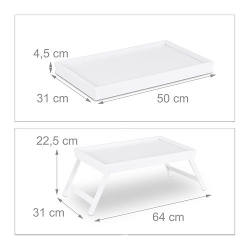 Tablette De Lit Bambou Blanc Service - Plateau BUT