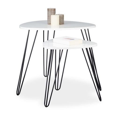 Table D'appoint Blanche Lot De 2 Bois - Bout de canapé - Selette BUT