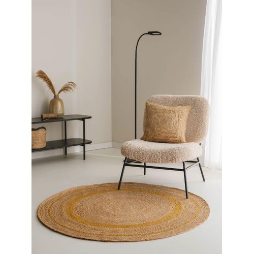 Tapis De Jute Jutta Jaune 115 Cm Round - Tapis salon et chambre BUT