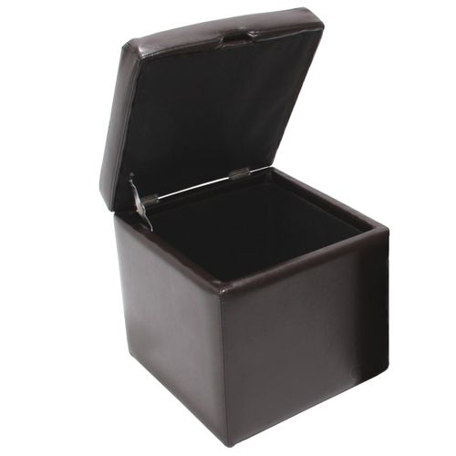 Pouf Cube, Box De Dépôt Onex, Avec Abattant, 45x44x44cm ~ Marron - Pouf ...