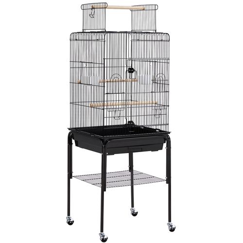 Cage à Perruches En Métal Avec Support Roulant, Étagère De Rangement Et ...