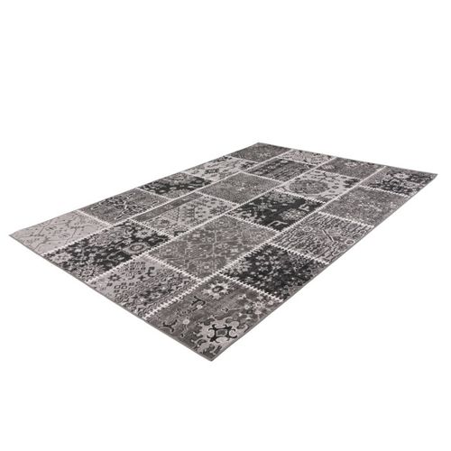 Tapis Patchwork à Poils Courts "ariya" Gris 200 X 290 Cm - Tapis salon et chambre BUT