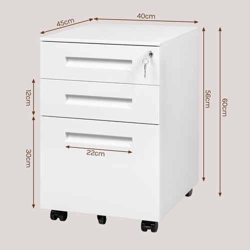 Caisson De Bureau En Acier Et Nylon Avec Serrures Et Roulettes ...