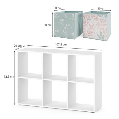 Meuble De Rangement Cube , Blanc, 72x107.8cm Avec 4 Boxes Pliants ...