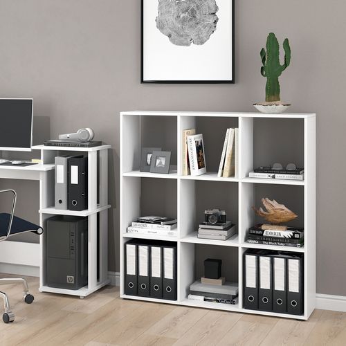Meuble De Rangement Cube Nove, Blanc, 104x108cm Avec 2 Boxes Pliants ...
