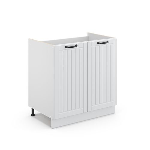Meuble Sous Vasque Simple Fame-line, Blanc Campagne, 80x82cm - Meuble ...
