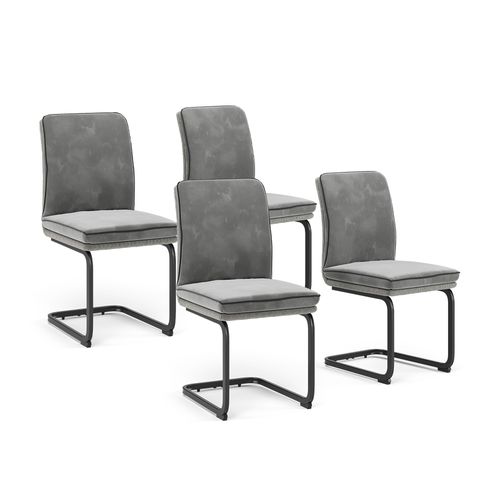 Chaise Cantilever Eleganza, Gris, Lot De 4 - Tabouret BUT