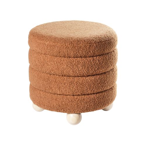 Pouf Chilly Bouclé Marron Doré - Pouf - Poire BUT
