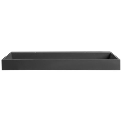 Double Vasque Suspendue Quenko Noir 120 X 46 Cm Moulage Minéral ...