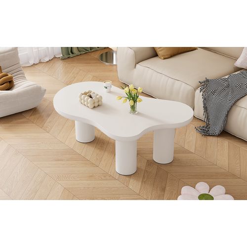 Table Basse 107x66x40,5 Cm En Forme De Nuage, Design Moderne, En Mdf Et ...