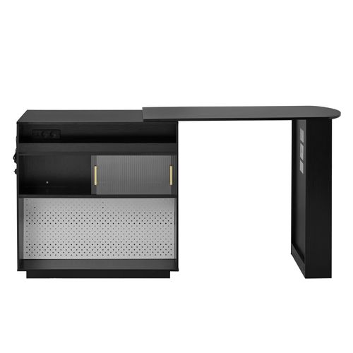 Table De Bar, Meuble Extensible Noir Avec LED, Ports USB/type-c, Tiroir ...