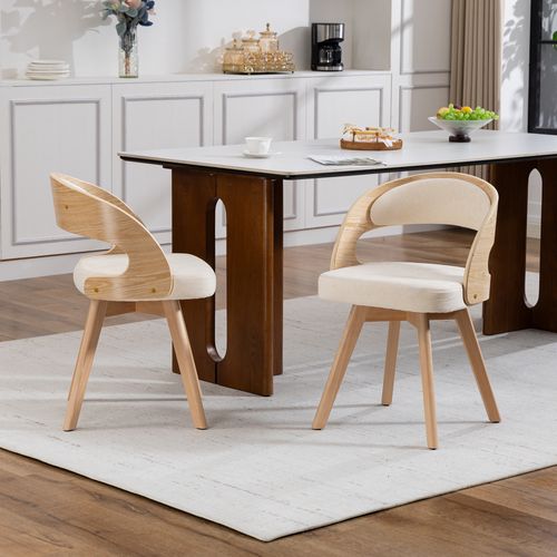 Set De 2 Chaises De Salle à Manger 44x41x75 Cm Pivotantes 360° En Lin ...