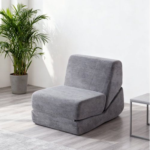 Chauffeuse 3 Positions En Velours Gris, Mousse Haute Résilience ...