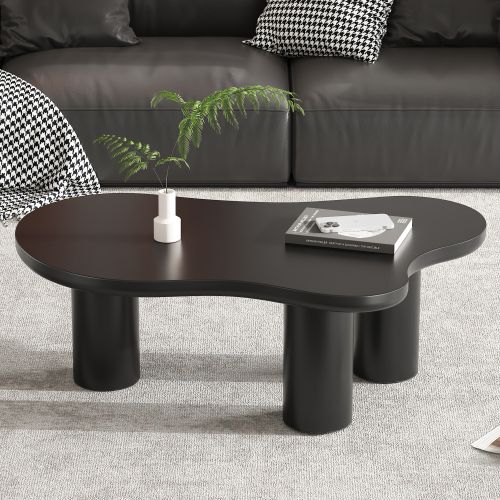 Table Basse En Forme De Nuage Noire 107x66x40.5 Cm, Plateau Mdf Pieds ...