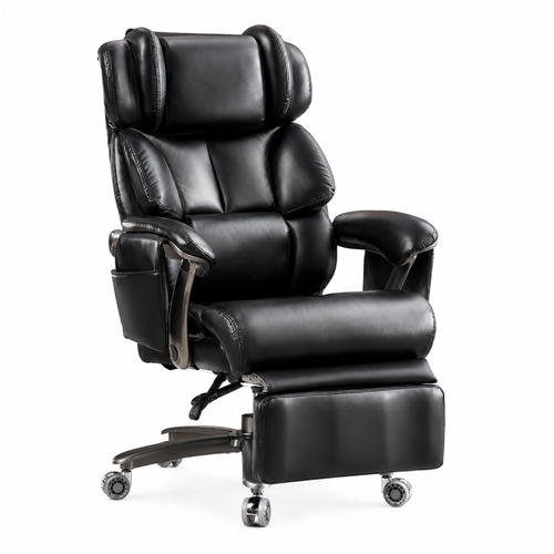 Chaise De Bureau Inclinable Avec Massage, Repose-pieds, En Simili, Noir ...