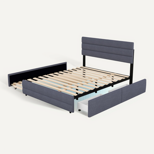 Lit Gigogne 140x200 - Lit Avec Rangement Extensible - Tiroirs Pratiques ...