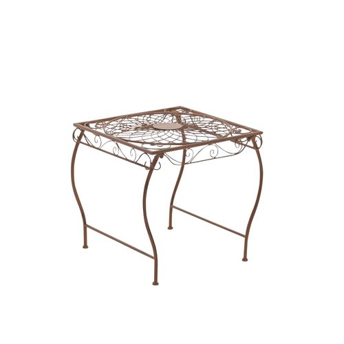 Table De Jardin Carrée Zarina 50 X 45 Cm Marron Antique - Table basse de jardin BUT