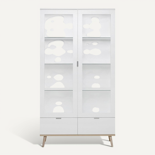 Vaisselier 2 Portes Vitrées 2 Tiroirs H185 X L100 Cm - Vaisselier et ...