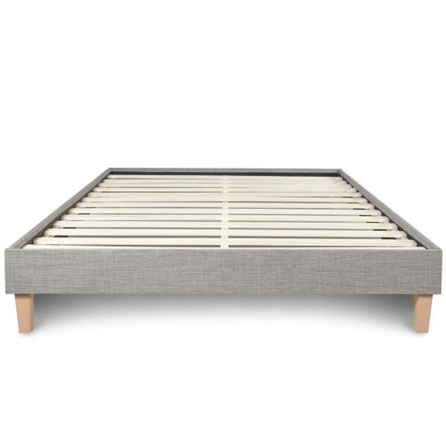 Lit Futon Simple 120 X 200 Tissu Gris Sommier à Lattes - Lit enfant BUT