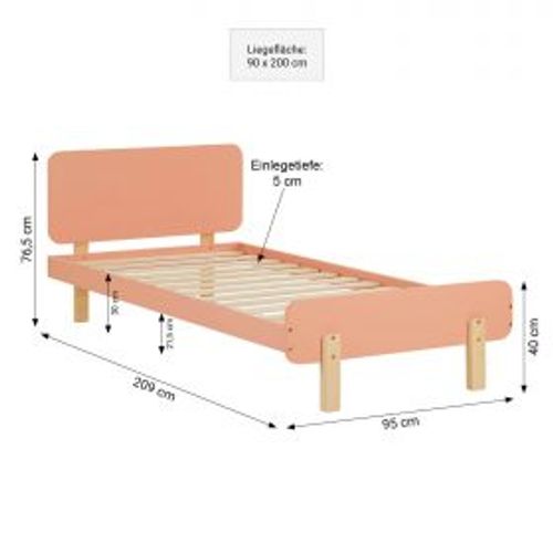 Lit Enfant 90x200 Cm Rouge - Lit enfant BUT