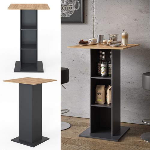 Table De Bar Rodeo, Anthracite, 70x70cm - Bar BUT