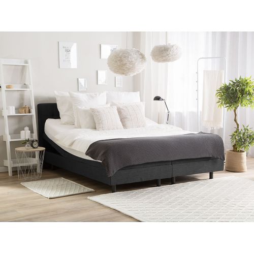 Lit Double Adjustable En Tissu Gris 180 X 200 Cm Duke - Lit BUT