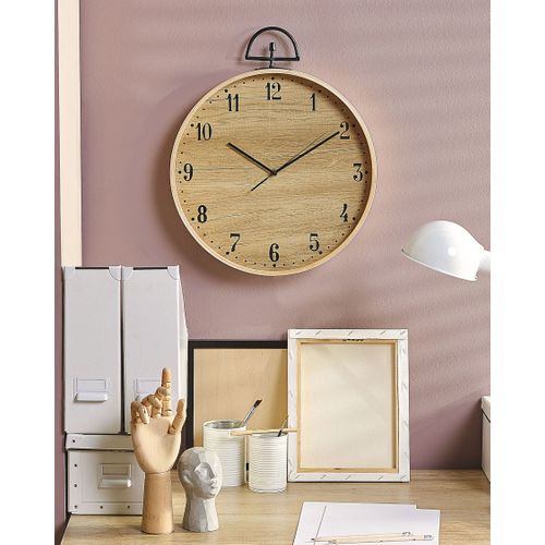 Horloge Murale Effet Bois Clair Ø 40 Cm Opfikon - Horloge - Pendule BUT