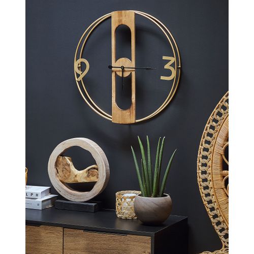 Horloge Murale Ø 50 Cm Effet Bois Clair Mulhouse - Horloge - Pendule BUT
