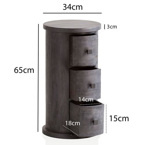 Buffet Ronde Commode Mango Bois Massif Avec Tiroirs Moderne Chambre ...