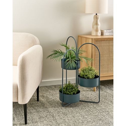 Support De Pots Colutena Métal 56 Cm Bleu Foncé - Pot de fleurs - Bac ...