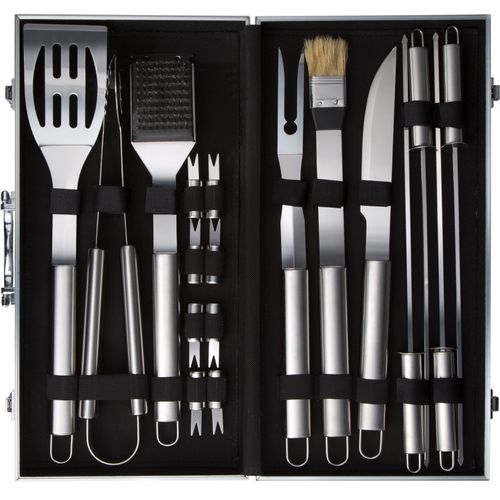 Ensemble 18 Pièces Coffret Couverts Barbecue En Acier Inoxydable Gris ...