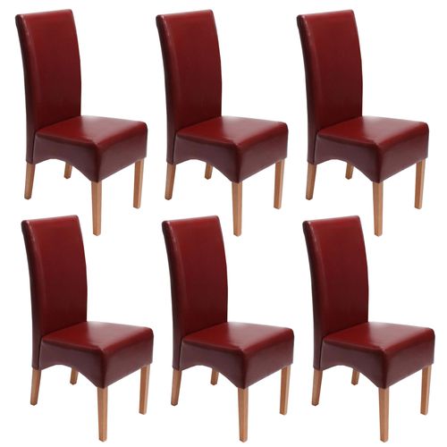 Lot De 6 Chaises Latina, Salle à Manger, Cuir Reconstitué ~ Rouge ...