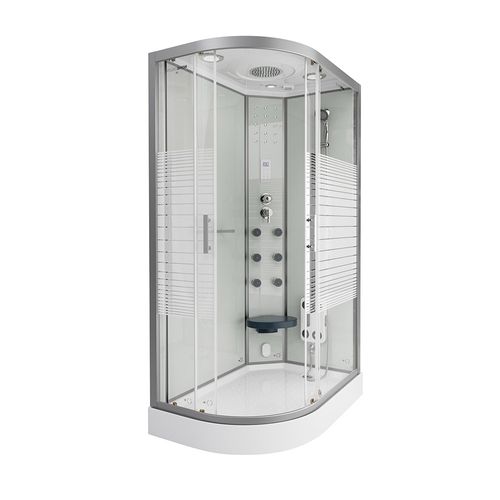 Douche Vapeur Avec Cascade Et Sauna Vapeur White Pearl - 120 X 80 Cm ...