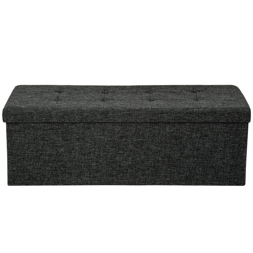 Tabouret Avec Espace De Rangement En Polyester Gris Foncé - Meuble d ...