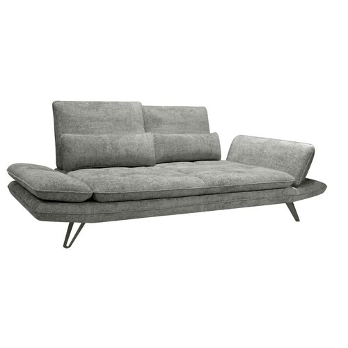 Canapé 3 places ANGELO tissu Channel gris foncé - Canapé BUT