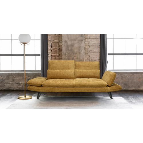 Canapé 3 places ANGELO tissu Channel orange - Canapé BUT