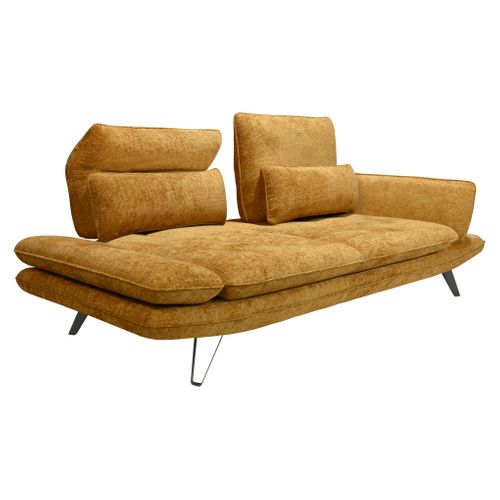 Canapé 3 places ANGELO tissu Channel orange - Canapé BUT