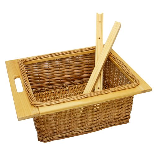 Lot De 3 Paniers De Rangement 500 Mm / 50 Cm Coulissants En Pin Brun ...