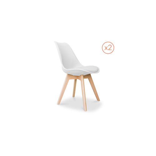 Lot De 2 Chaises Brielle Avec Coussin Design Scandinave - Mat Turquoise ...