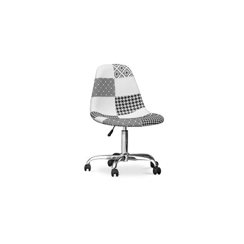 Chaise De Bureau Brielle Blanche Et Noire - Patchwork Blanc / Noir - Chaise - Fauteuil bureau BUT