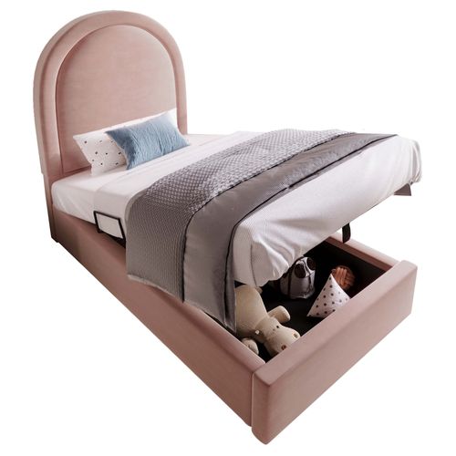 Lit Enfant 90x200 Cm Polsterbed Avec Rangement, Sommier Hydraulique, Pu ...