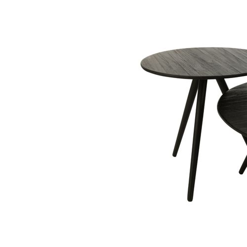 Tables Basses Gigognes Rondes En Teck Recyclé Et Métal (set De 4 ...