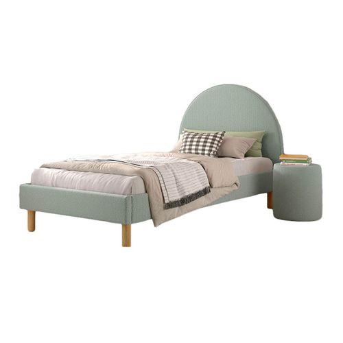 Pack - Lit Enfant et Pouf Bouclé "moon" 90x200cm Vert - Lit enfant BUT